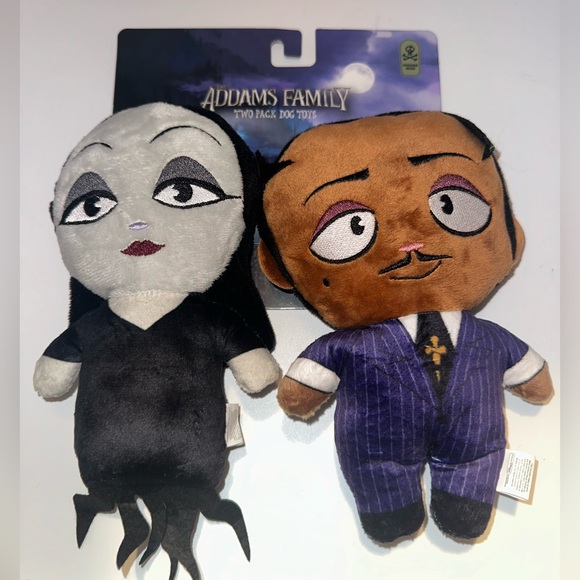 Source Unknown | Dog | New 8 Addams Family Morticia Gomez Pet Toy Set ...